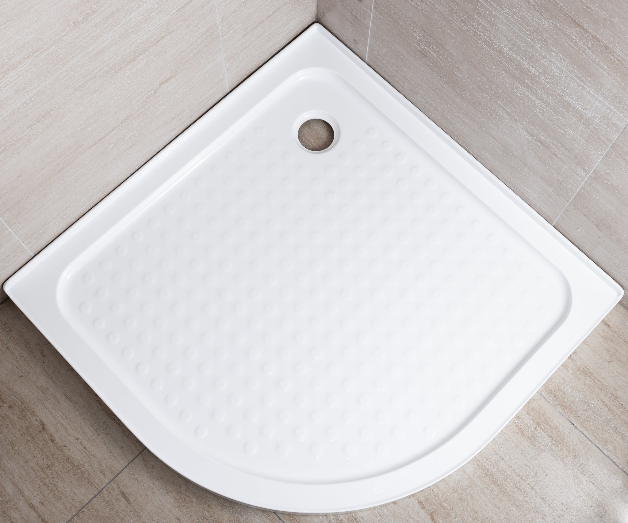 900x900 Curved Shower Tray/Base Corner/Centre Waste - Green Home Bathroom