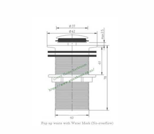 Basin Pop-up waste - Big cap - Green Home Bathroom
