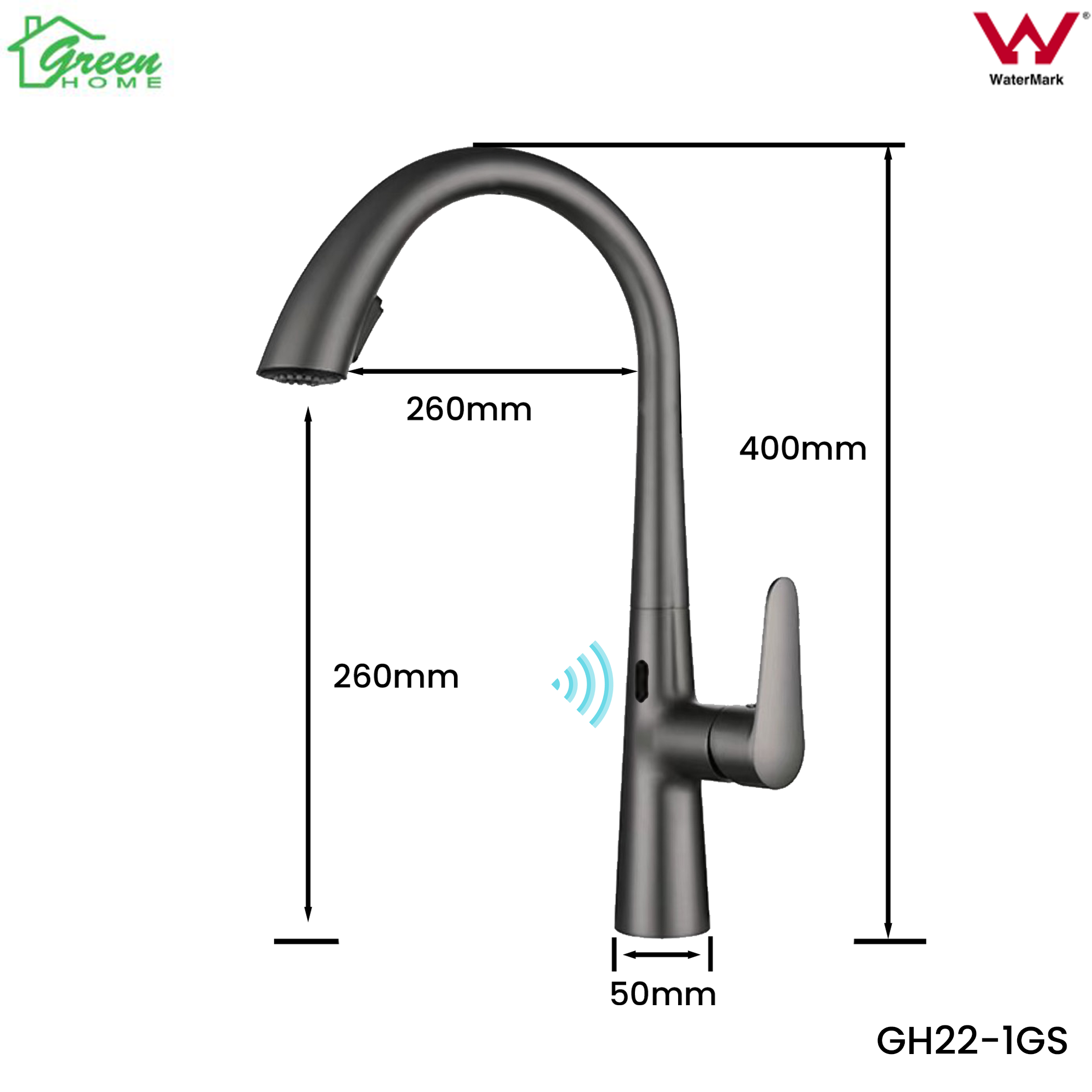 GH22-1GS - Kitchen Sink Mixer Pull Out Mixer Smart Touch Free Hand ...