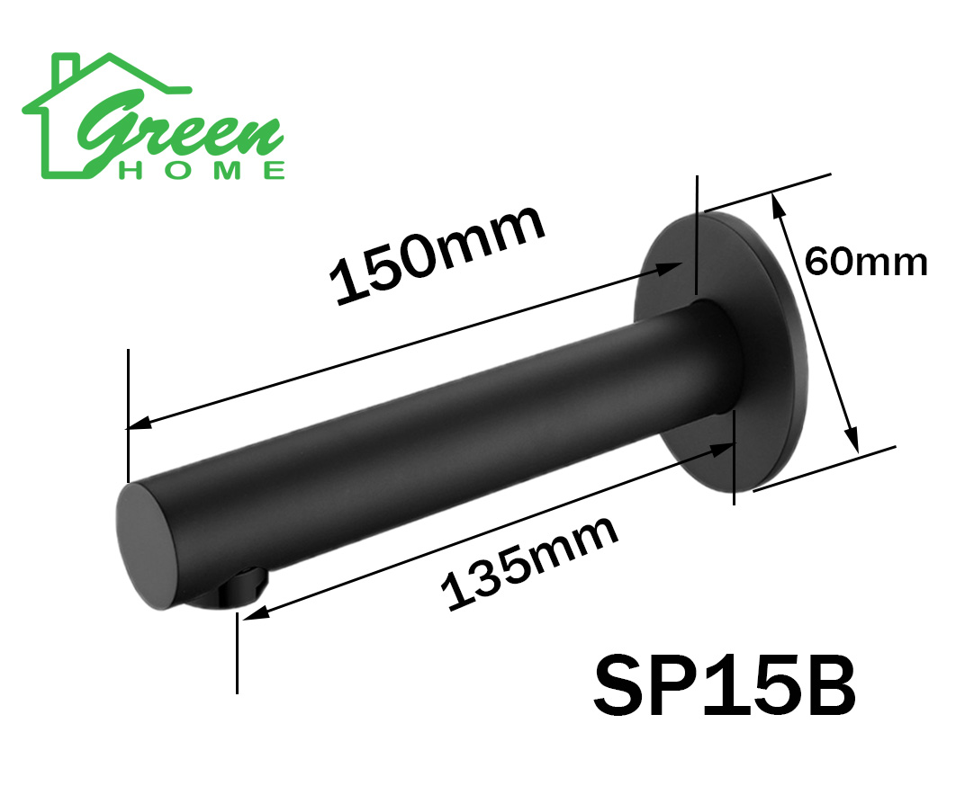 SP15B Round Bath Spout - Matte Black - Green Home Bathroom