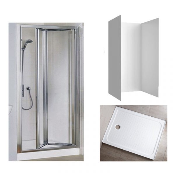1100x750x1100 Alcove Bi-Fold Shower Box - Green Home Bathroom