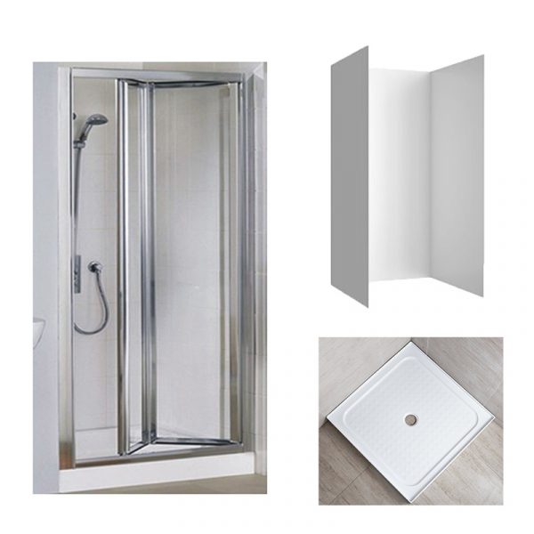 1000 Alcove 3 Sided Bi-Fold Shower Box - Green Home Bathroom