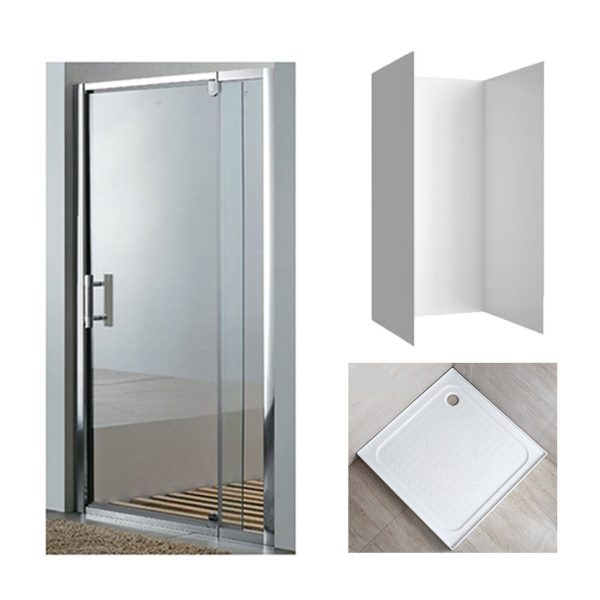 800 Alcove 3 Sided Swing Door Shower Box - Green Home Bathroom
